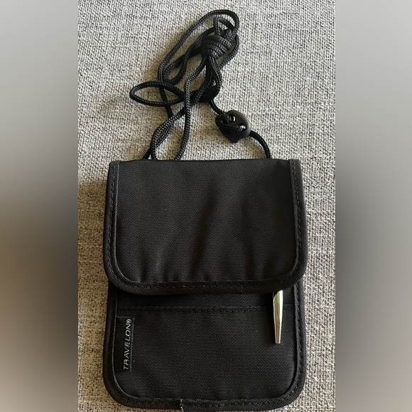 Travelon | Bags | Travelon Black Neck Pouch Id And Boarding Pass Holder ...